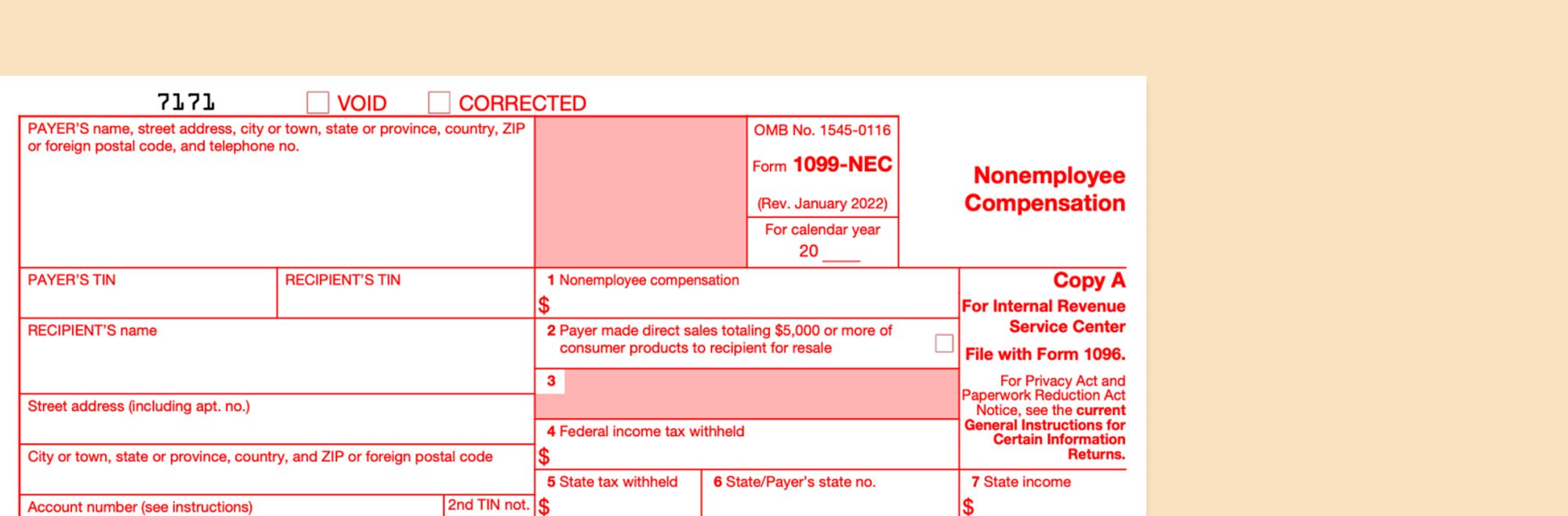 How to fill the 1099 form